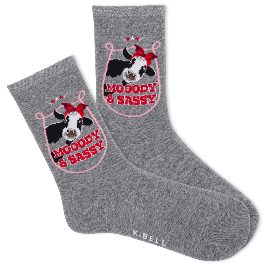 k. bell socks K.Bell Women's Mooody & Sassy Crew Socks Medium Grey ...